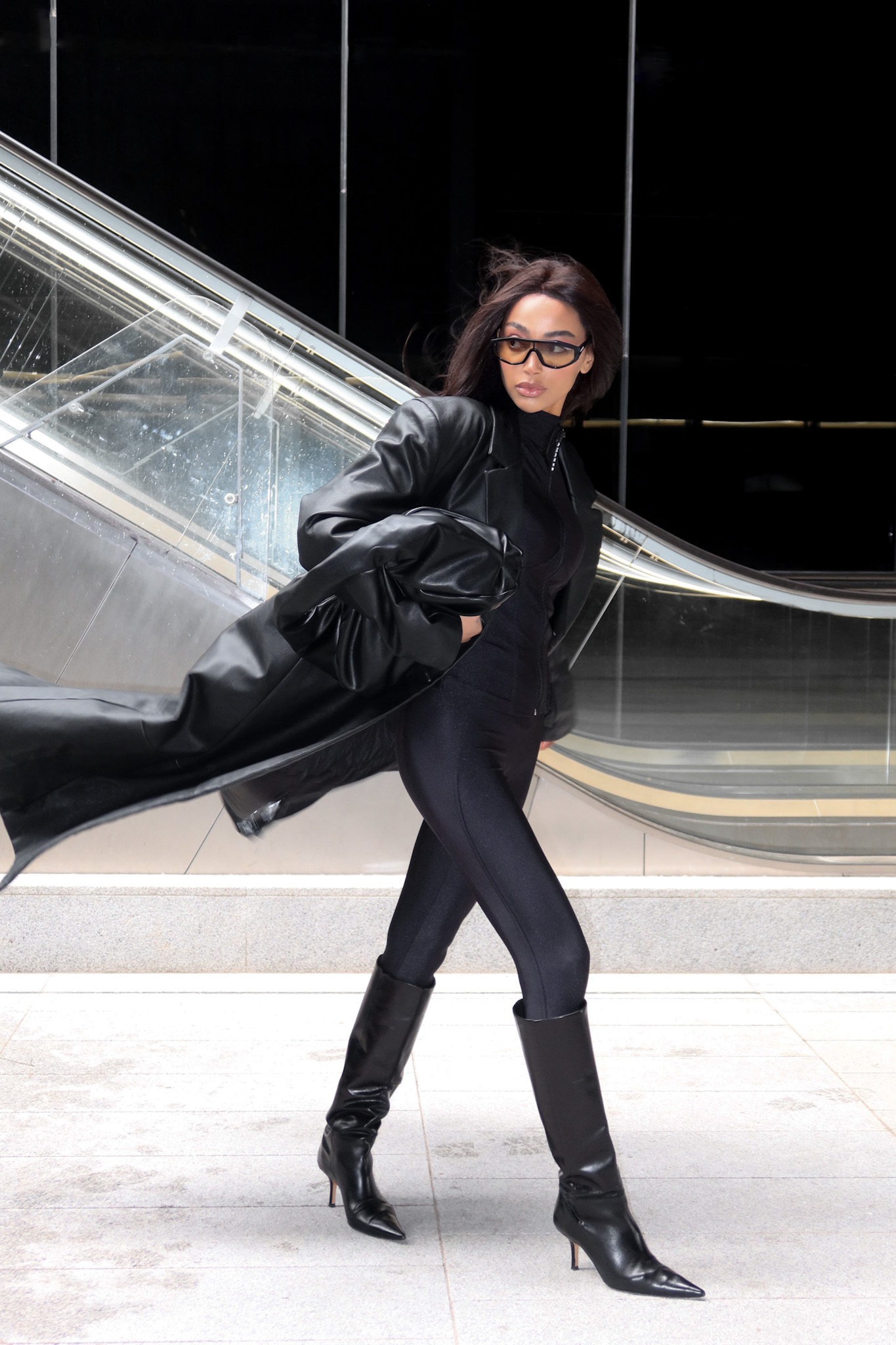 Ritual Shiny Black Leggings Amares